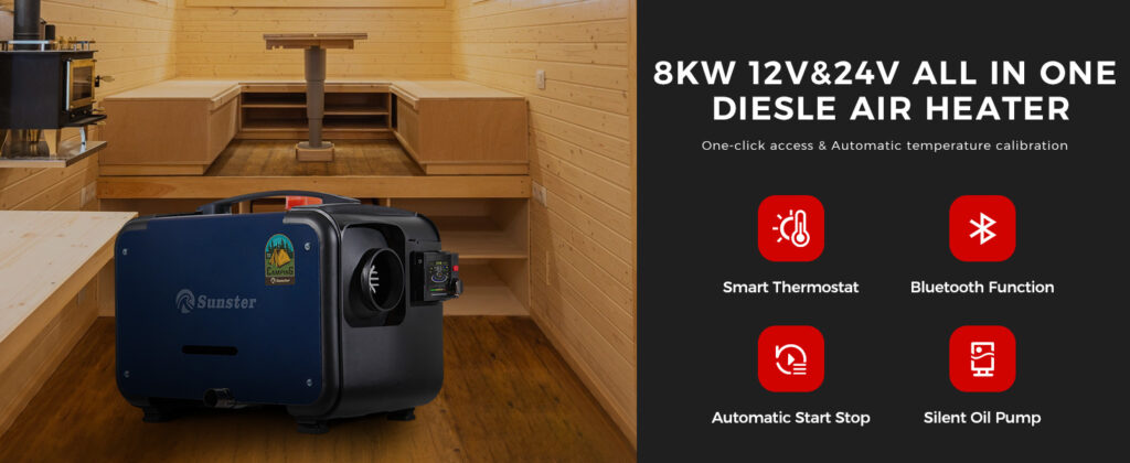Sunster ALL IN ONE 8KW 12V&24V portable Diesel Air Heater - Keystone 4