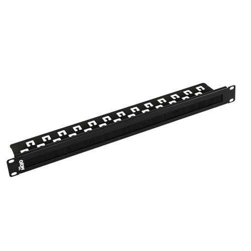 Tecmojo 1U Rack Mount Cable Management Panel with Tidy Brush - Keystone 4