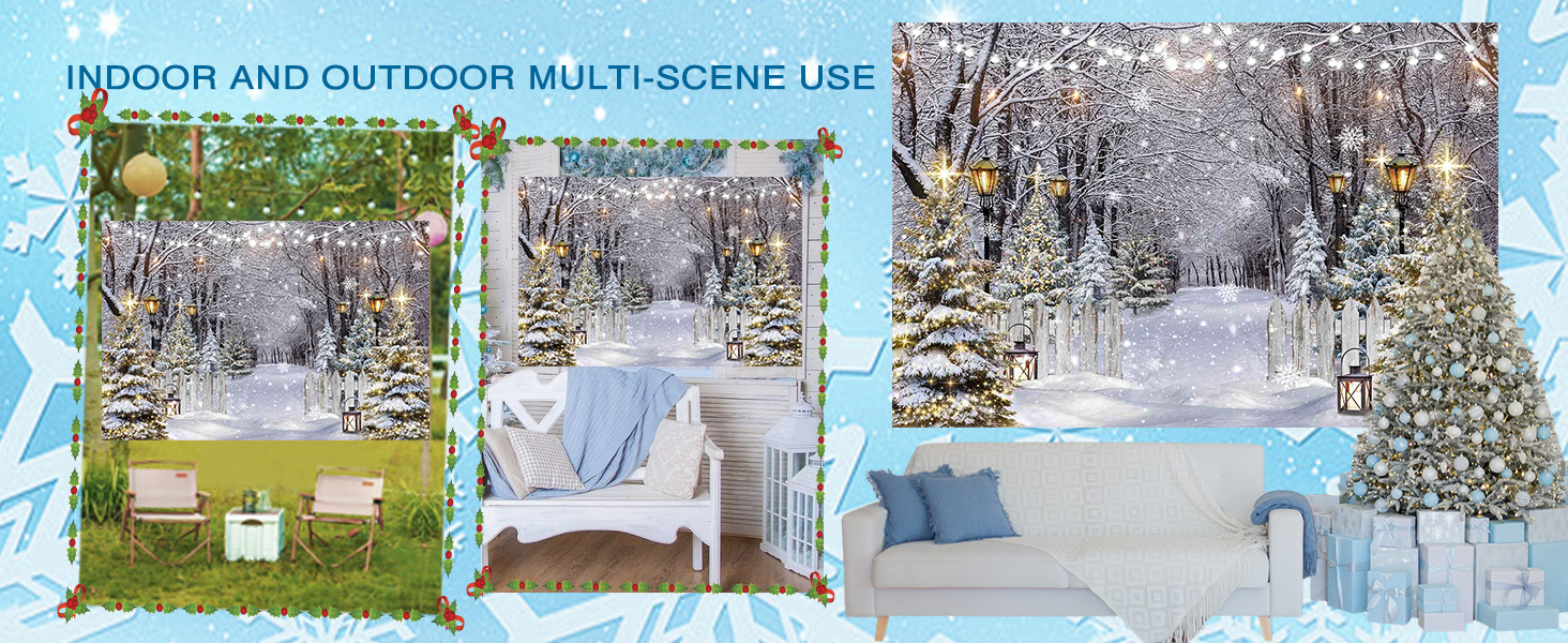 Avezano Winter Snowy Forest Backdrop Winter Wonderland - Keystone 4