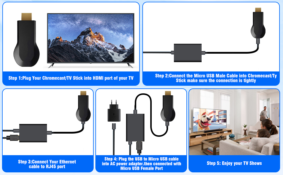 ZHITING LAN Adapter for Fire TV Stick, Micro USB to RJ45 - Keystone 4