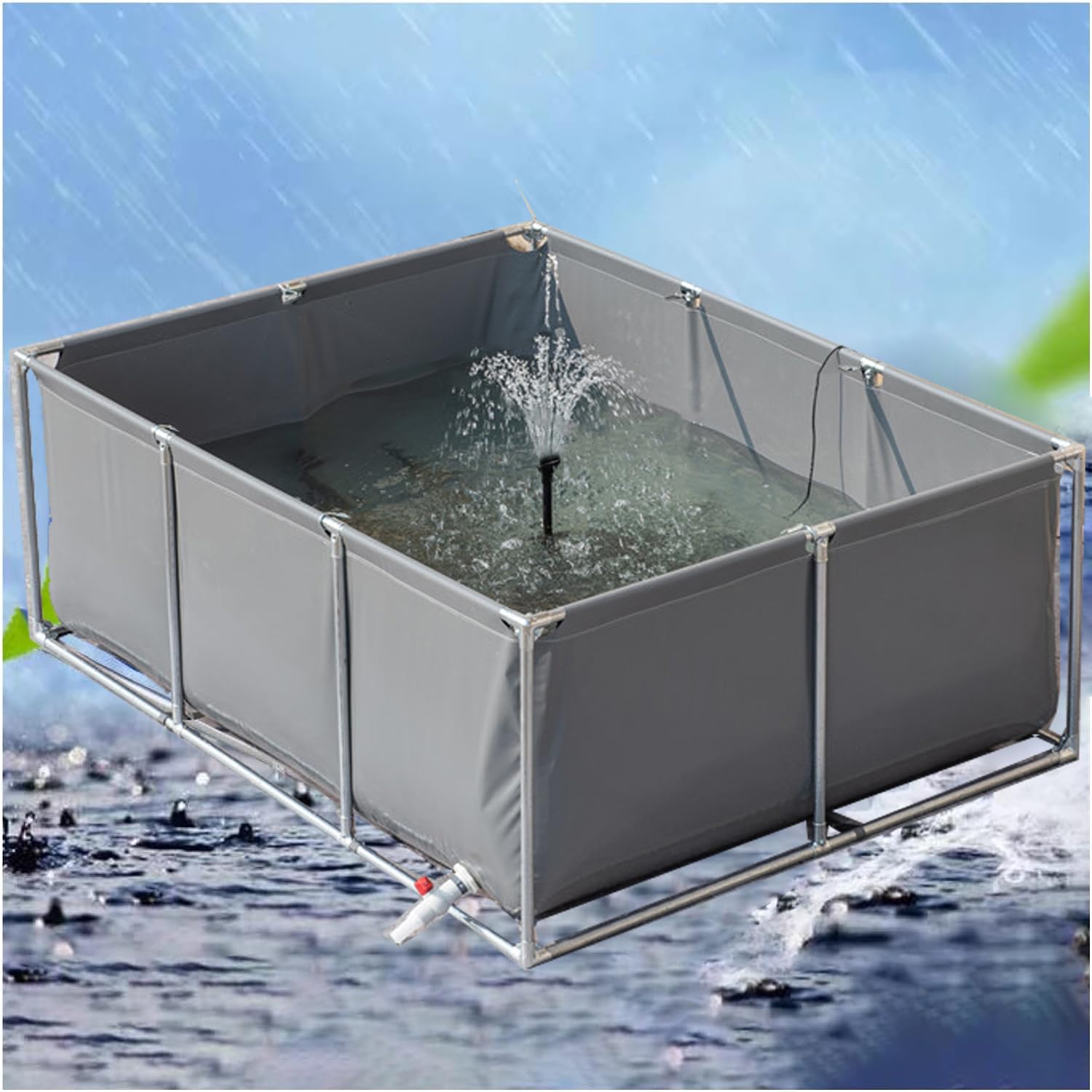 Pounjsd Canvas Frame Fish Pond, Pool Above Ground Canvas - Keystone 4