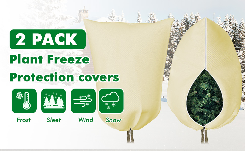 OZMI Plant Fleece Frost Protection, 2 Pack Outdoor Plant - Keystone 4