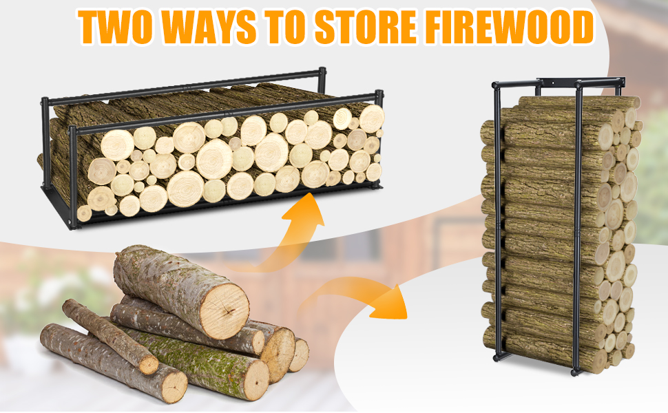 TOBWOLF Firewood Rack Indoor, Wall Mounted Wood Rack - Keystone 4