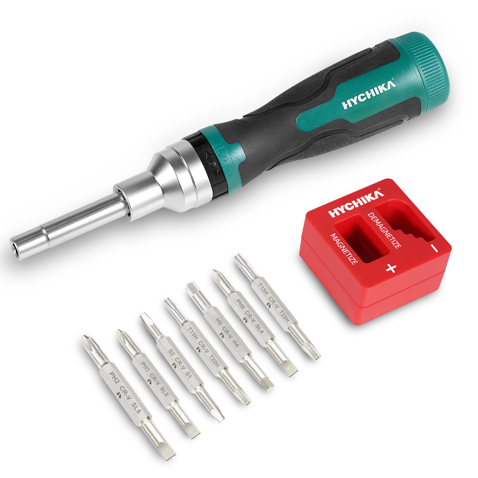 HYCHIKA 16 Piece in 1 Ratchet Screwdriver, Magnetic Ratchet - Keystone 4