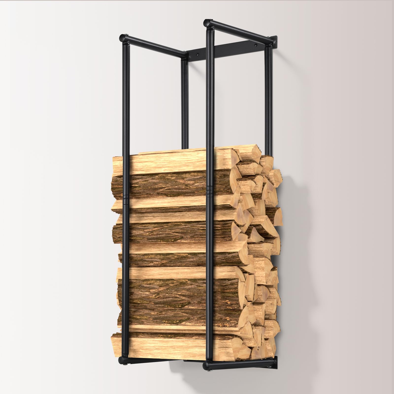 TOBWOLF Firewood Rack Indoor, Wall Mounted Wood Rack - Keystone 4