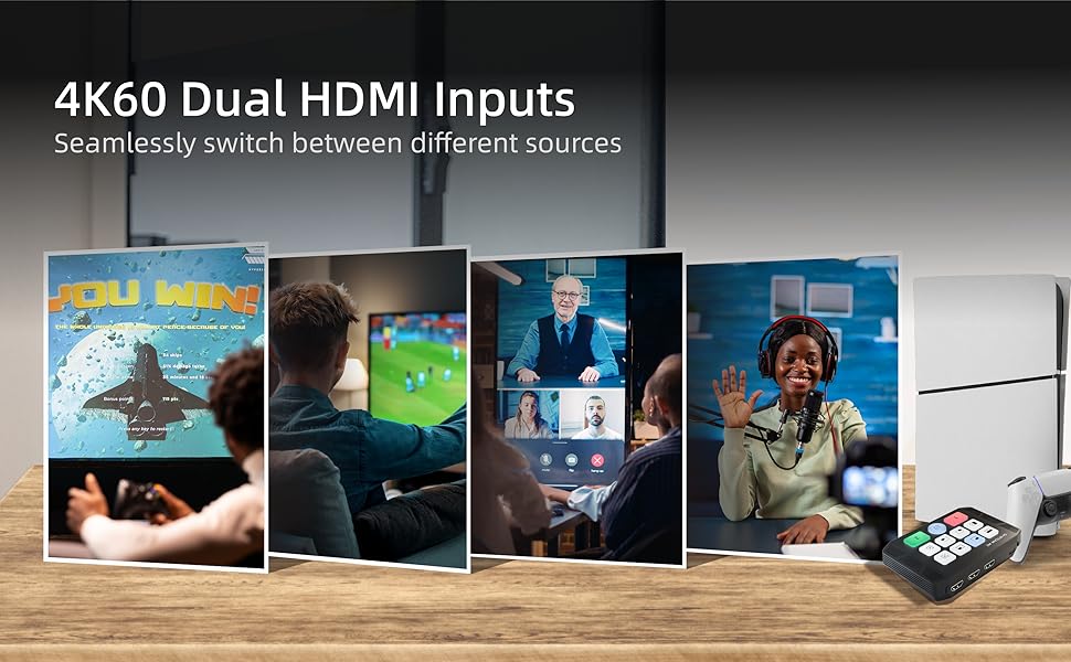 Osee GoStream M2 Capture Card for Streaming, Dual 4K HDMI - Keystone 4