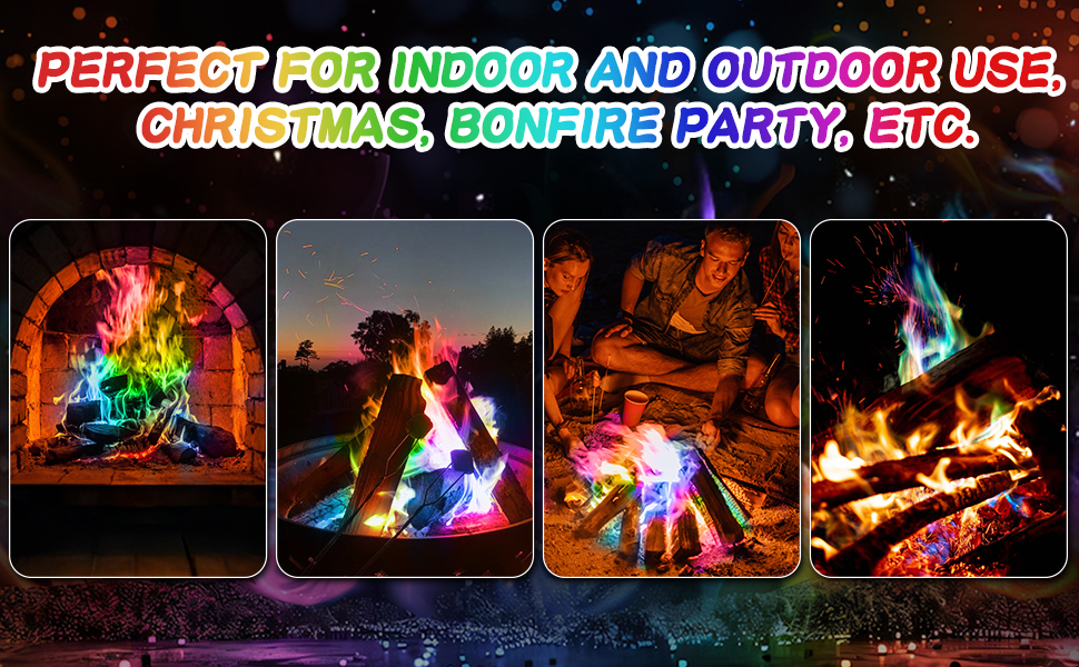 ALLONY Fire Colour Changing Powder, Magical Flames, Mystical - Keystone 4