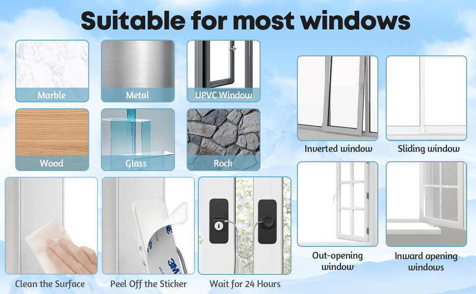 KOOSREEL Window Locks Window Safety Lock, 4 Packs Window - Keystone 4