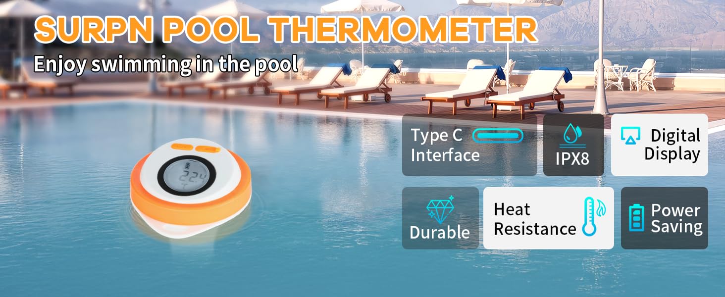 Digital Pool Thermometer Floating Easy Read, Floating - Keystone 4