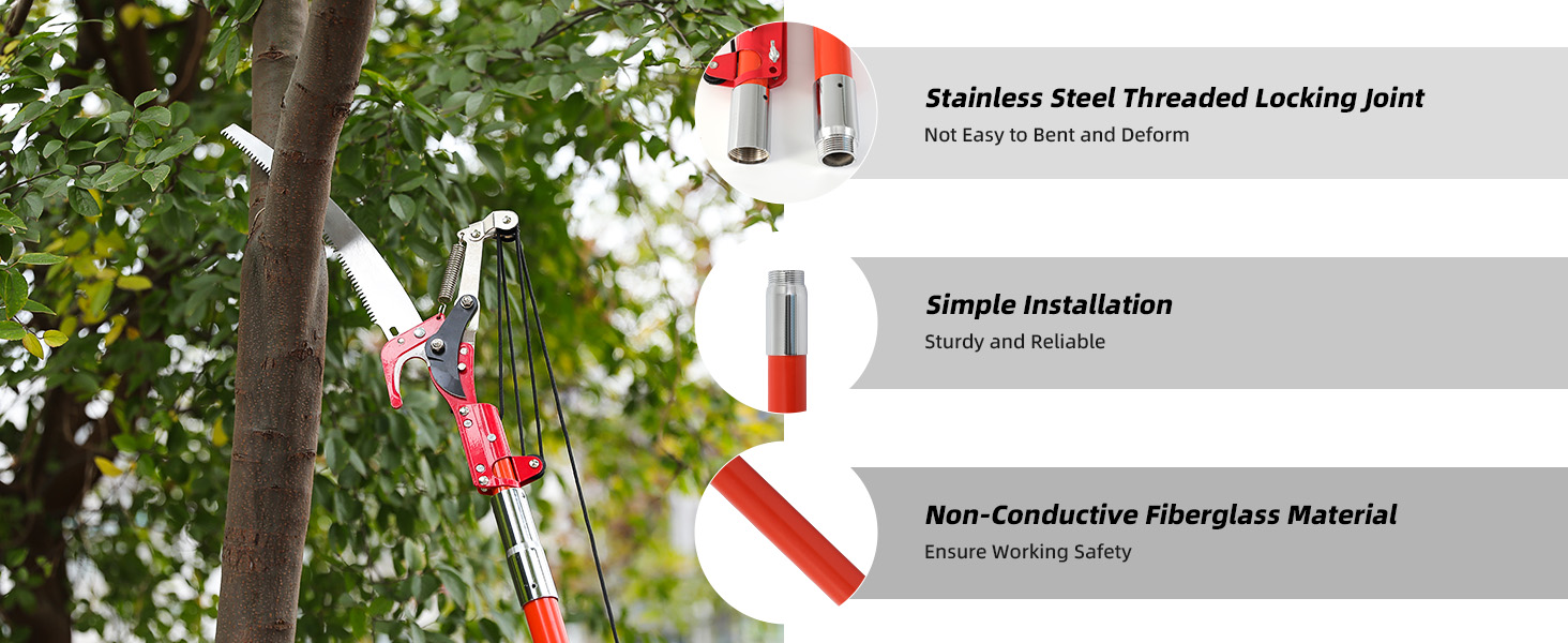 Manual Pole Saw, 2 in 1 Tree Saw & Tree Loppers Long Reach - Keystone 4