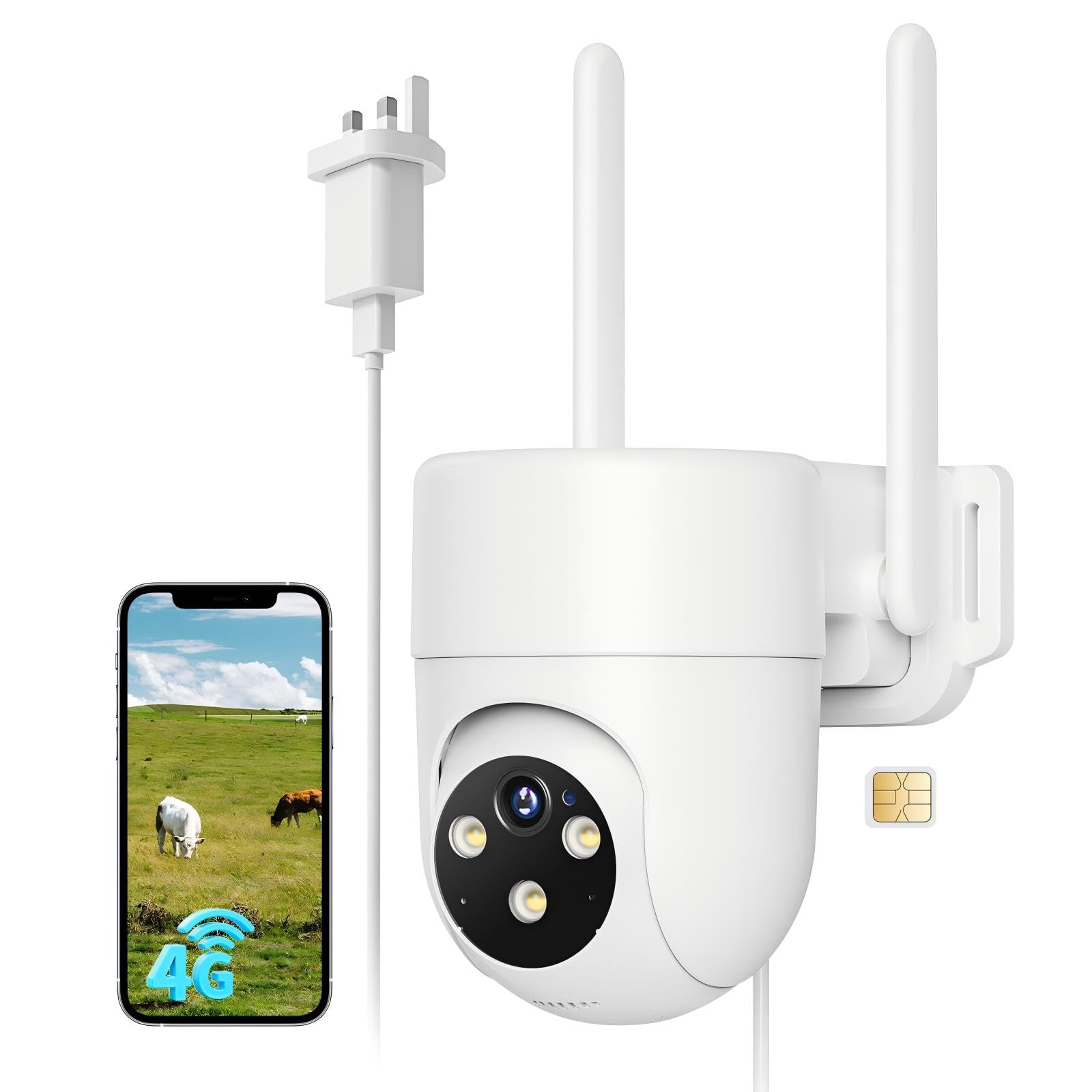 4G LTE Security Camera Outdoor, 2K CCTV PTZ Camera 24/7 - Keystone 4